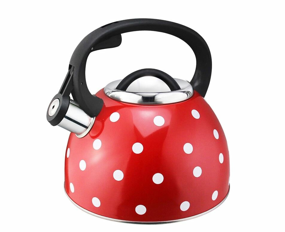Чайник 2,5 л MALLONY Maestria 005176, красный/горошек