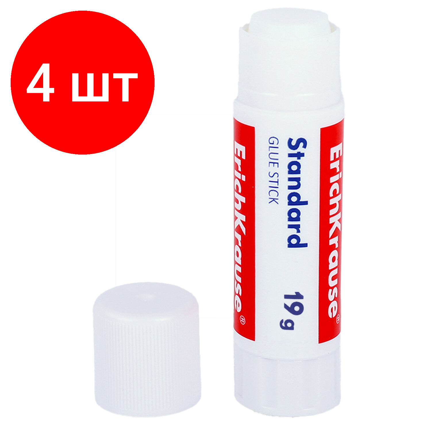 Комплект 4 шт, Клей-карандаш ERICH KRAUSE EasyStick, 19 г, 48032