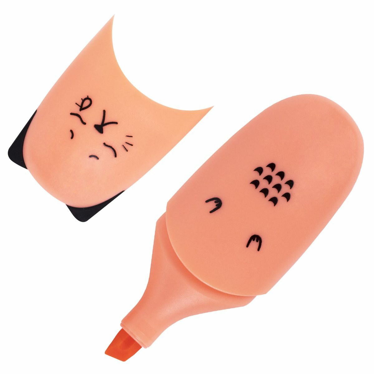 Набор маркеров-текстовыделителей Brauberg Kids Cute Cats Pastel (1-5мм, 6 цветов) в пласт. банке (152434), 35шт.