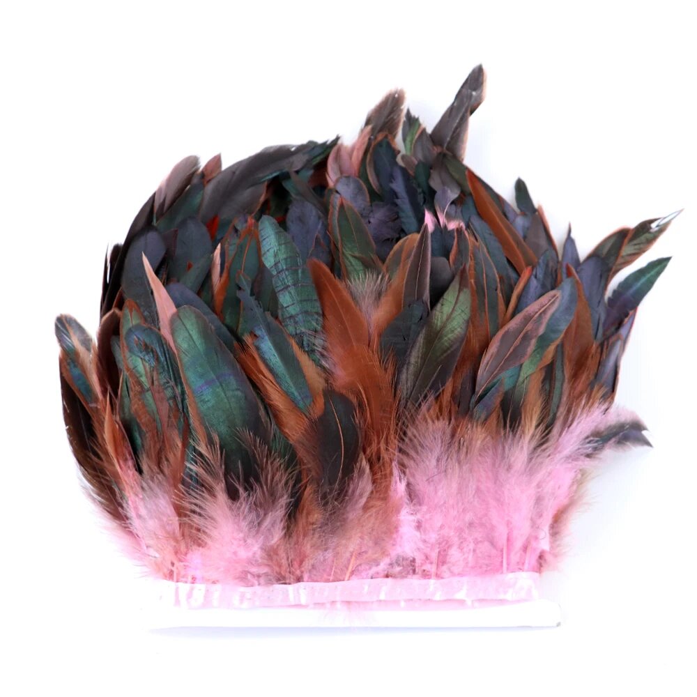 Натуральные перья петуха для рукоделия WCPlume Розовый