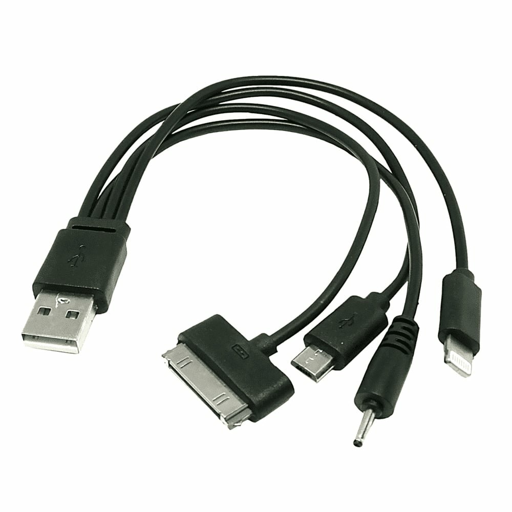 Кабель-Переходник USB FLARX, разъемы lightning ,30 pin (старые Iphone), micro 22,5 см, цвета в ассортименте