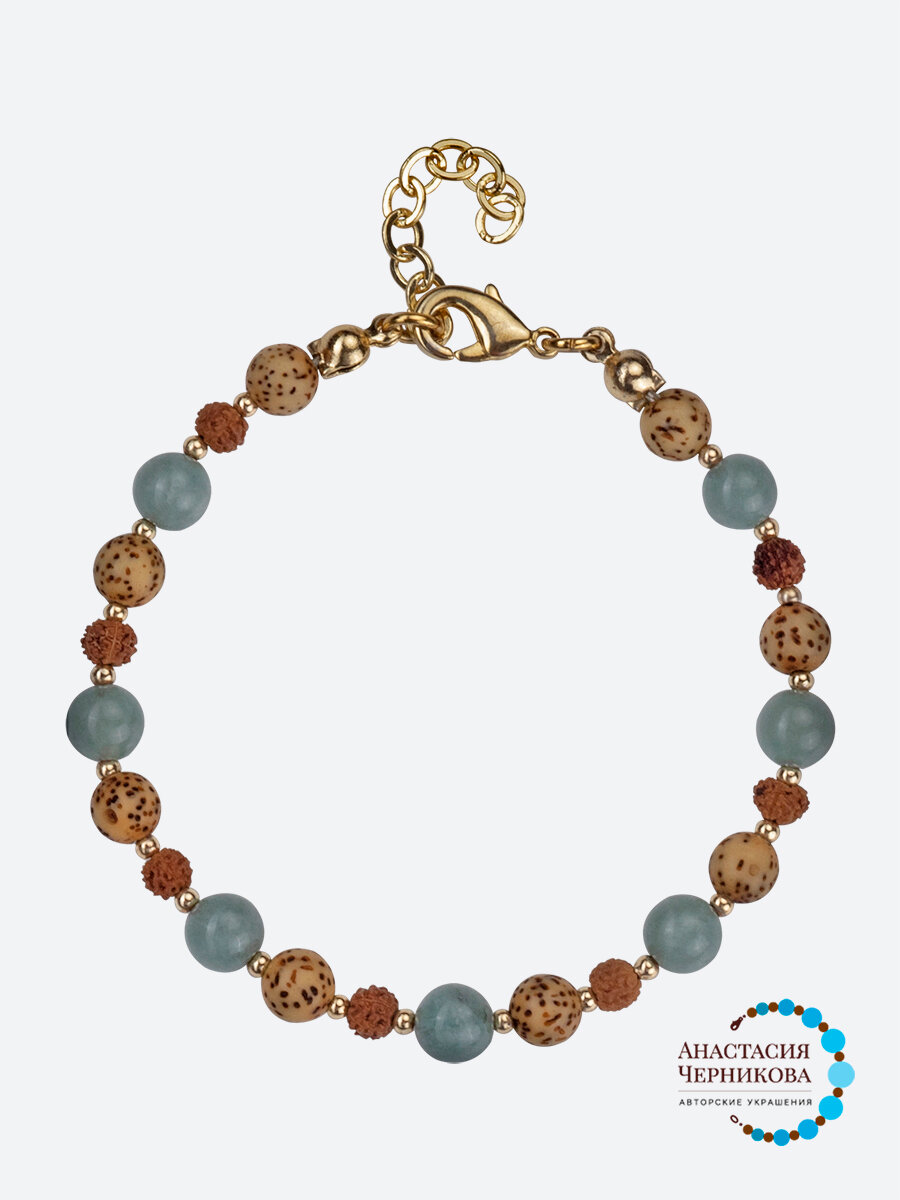 Браслет, бусины Бодхи, авантюрин, рудракша