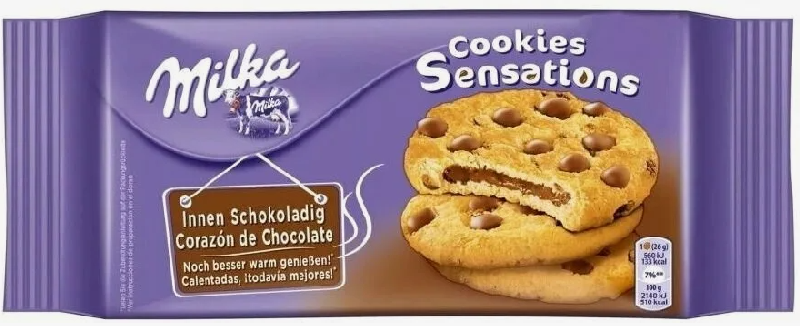 Печенье Milka Sensations Soft Cookies с нач. и кусочками молочного шоколада 156г