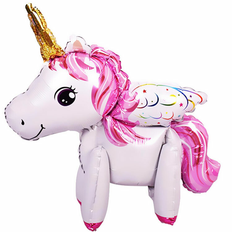 Воздушный шар из фольги. Фигура, Единорог с крыльями, Розовый 3D (23'/58 см, CHN)