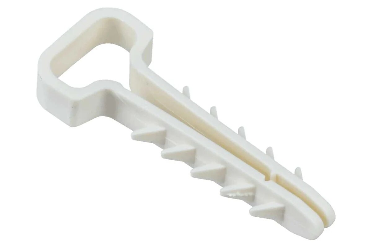 Дюбель‑хомут IEK 6x12 мм для плоского кабеля белый нейлон
