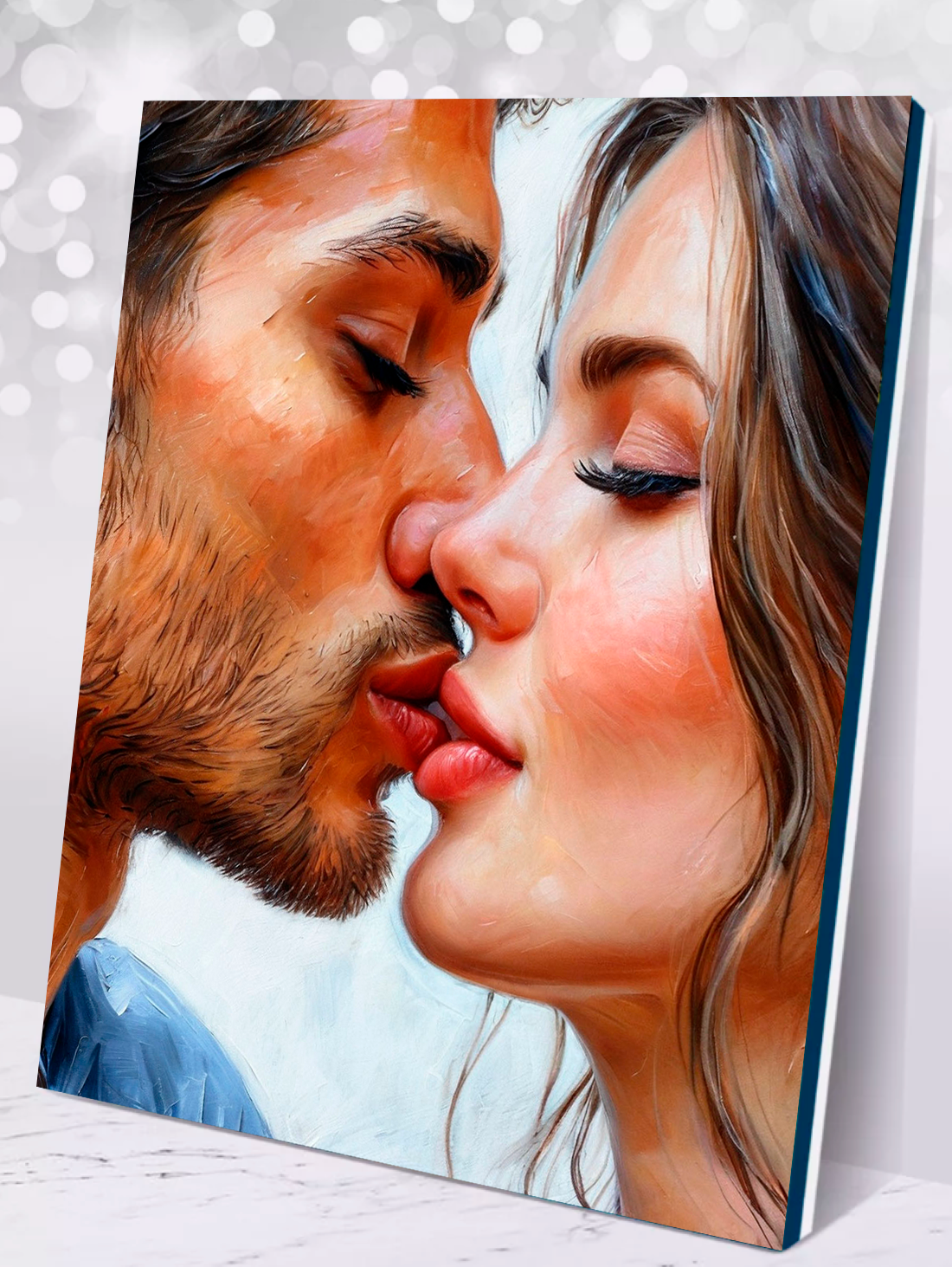 Картина на стену для интерьера "Нежный поцелуй" 40х50 см, холст на подрамнике, InterHobby