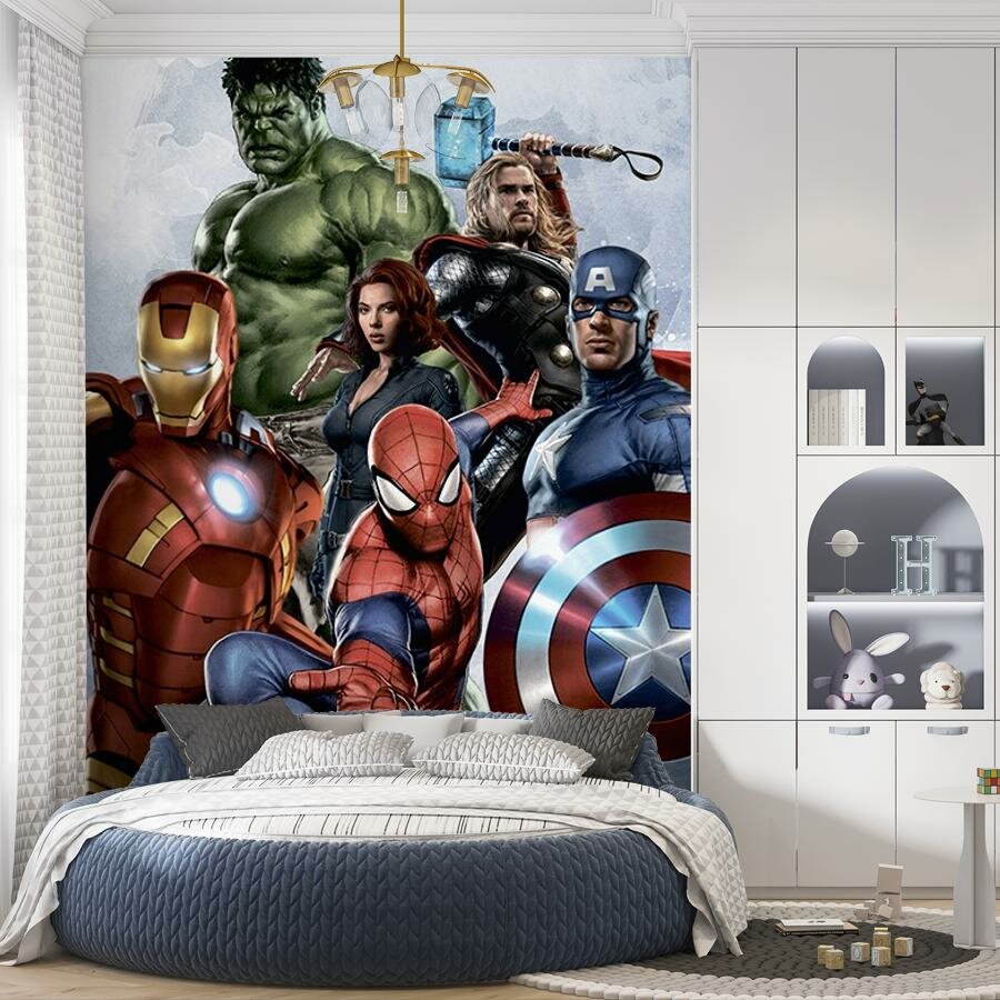 Фотообои Супергерои Marvel 12-1696-S-Холст 270 x 200 см (ВхШ) Бесшовные, флизелиновые, влагостойкие обои MasterFresok