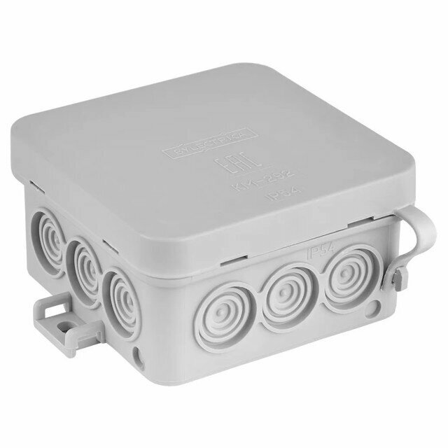 BYLECTRICA распределительная коробка IP54 90х87х43 мм серый корпус для внутренней установки