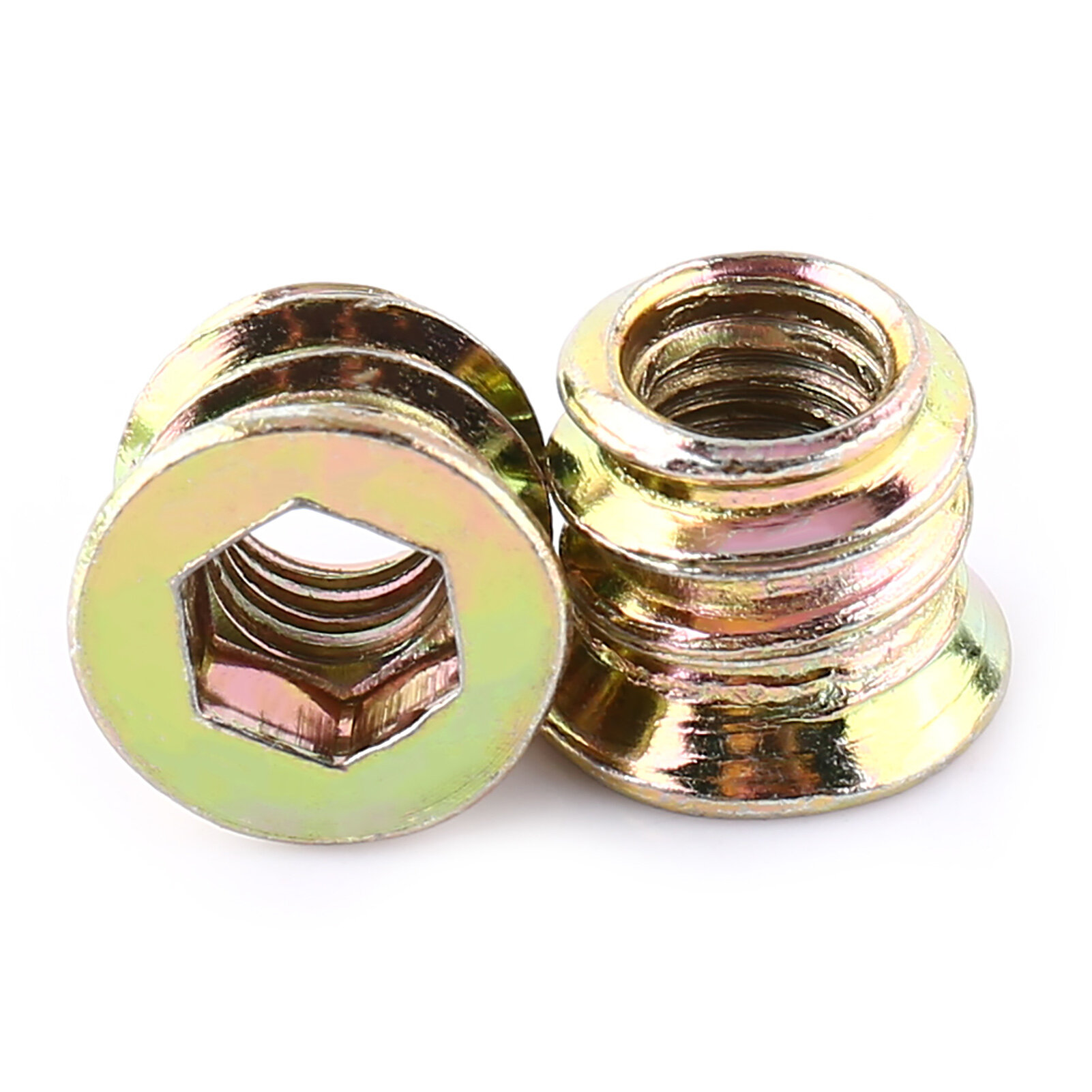 Оцинкованная Мебельная Шестигранная Приводная гайка из Углеродистой стали, Деревянные Вставные гайки (M6*10 мм)