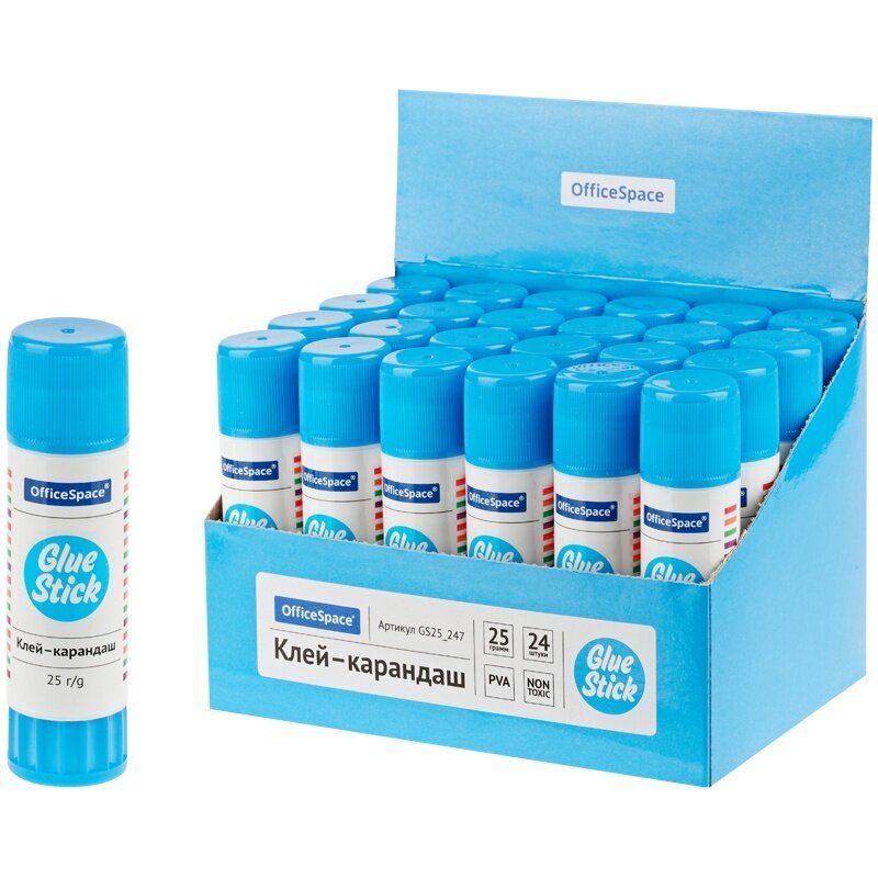 Клей-карандаш OfficeSpace 25 г, 1 шт (GS25_247)