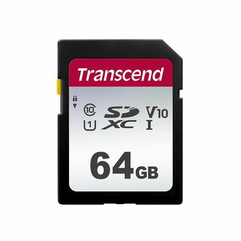 Карта памяти Transcend 300S SDXC, 64 гб, UHS-I, класс 10 (TS64GSDC300S)