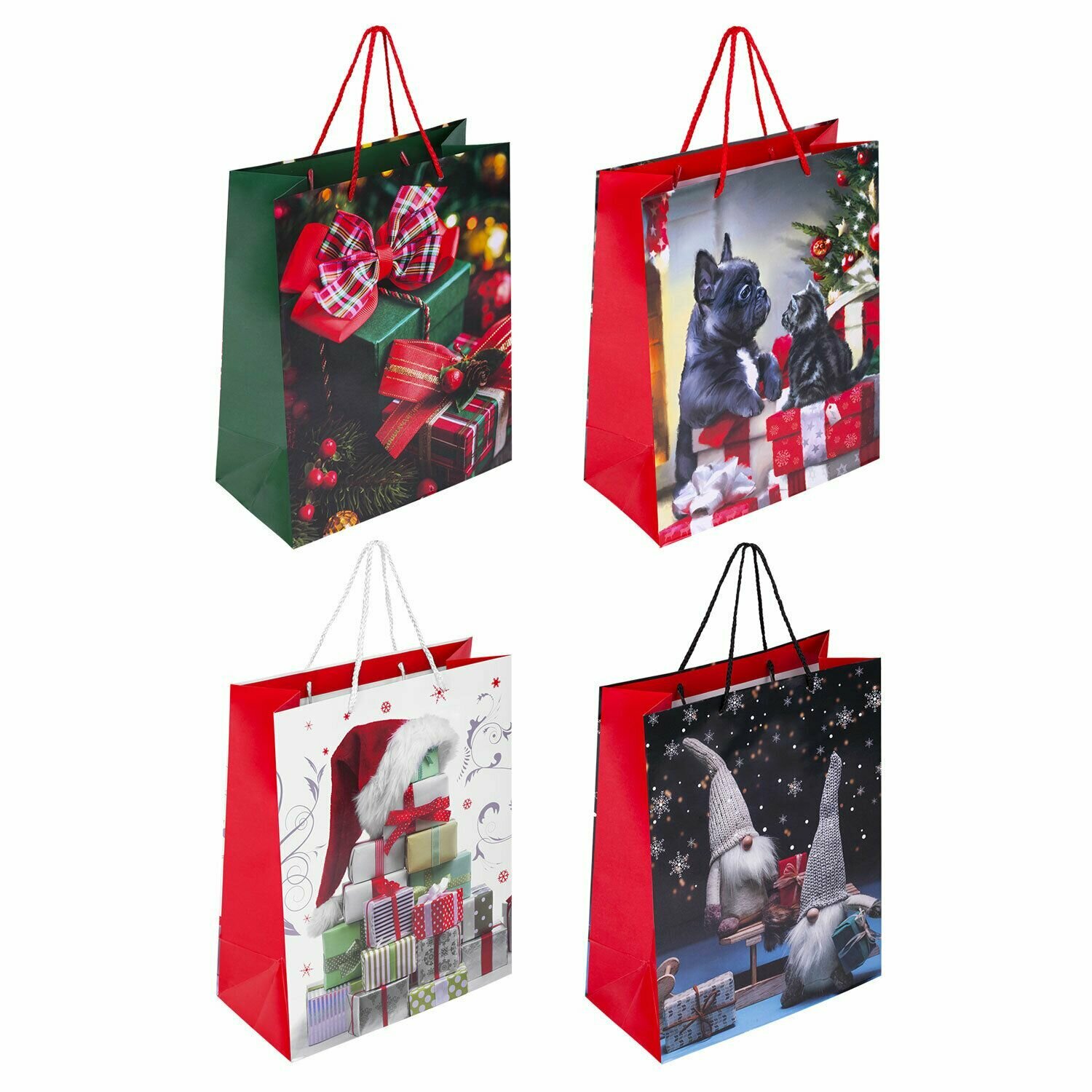 Пакеты подарочные Золотая сказка 4 штуки, новогодние, 26х13х32 см "Winter Set"