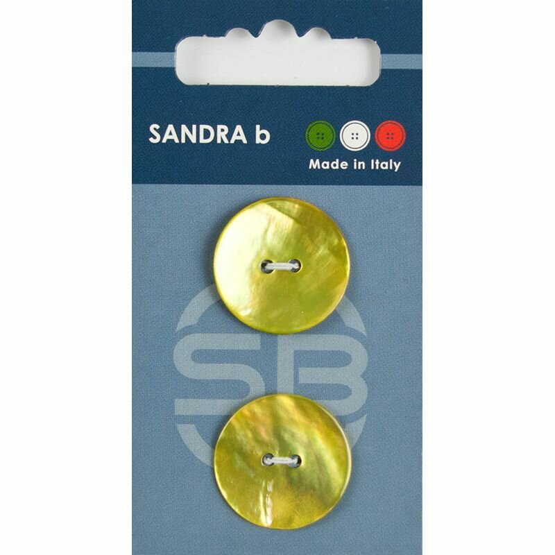 Пуговицы Sandra b Желтые, пластик, 2 шт
