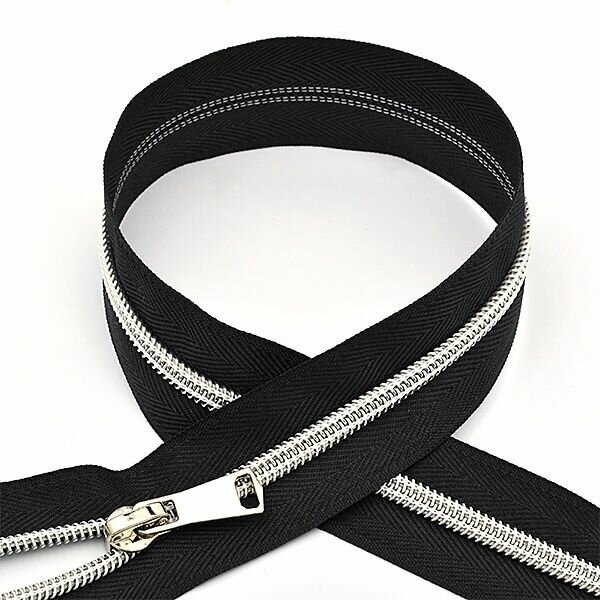 Молния MaxZipper спираль, 75 см, цвет F322, серый/черный, упаковка 50 штук