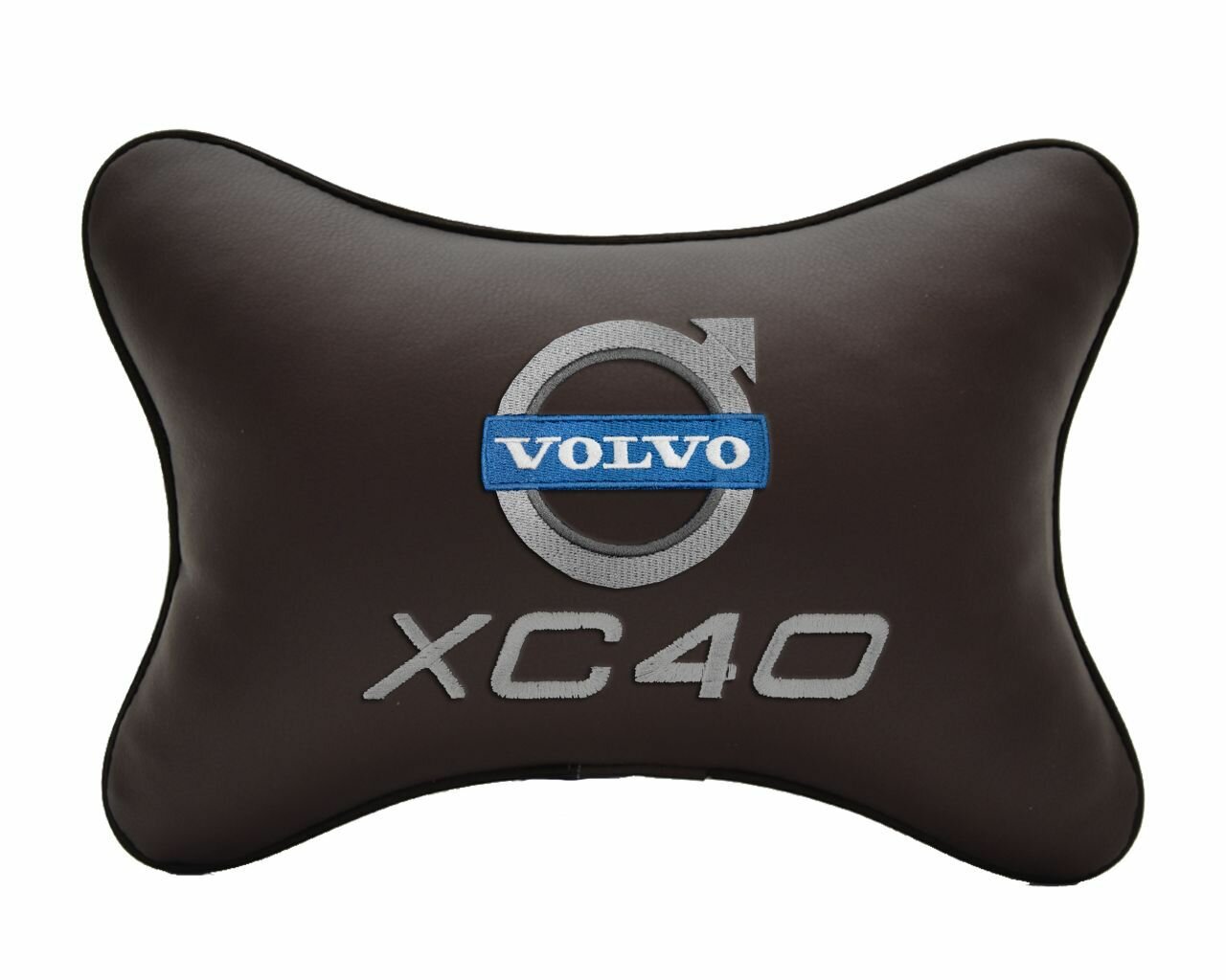 Подушка на подголовник автомобильная коричневая экокожа VOLVO XC40