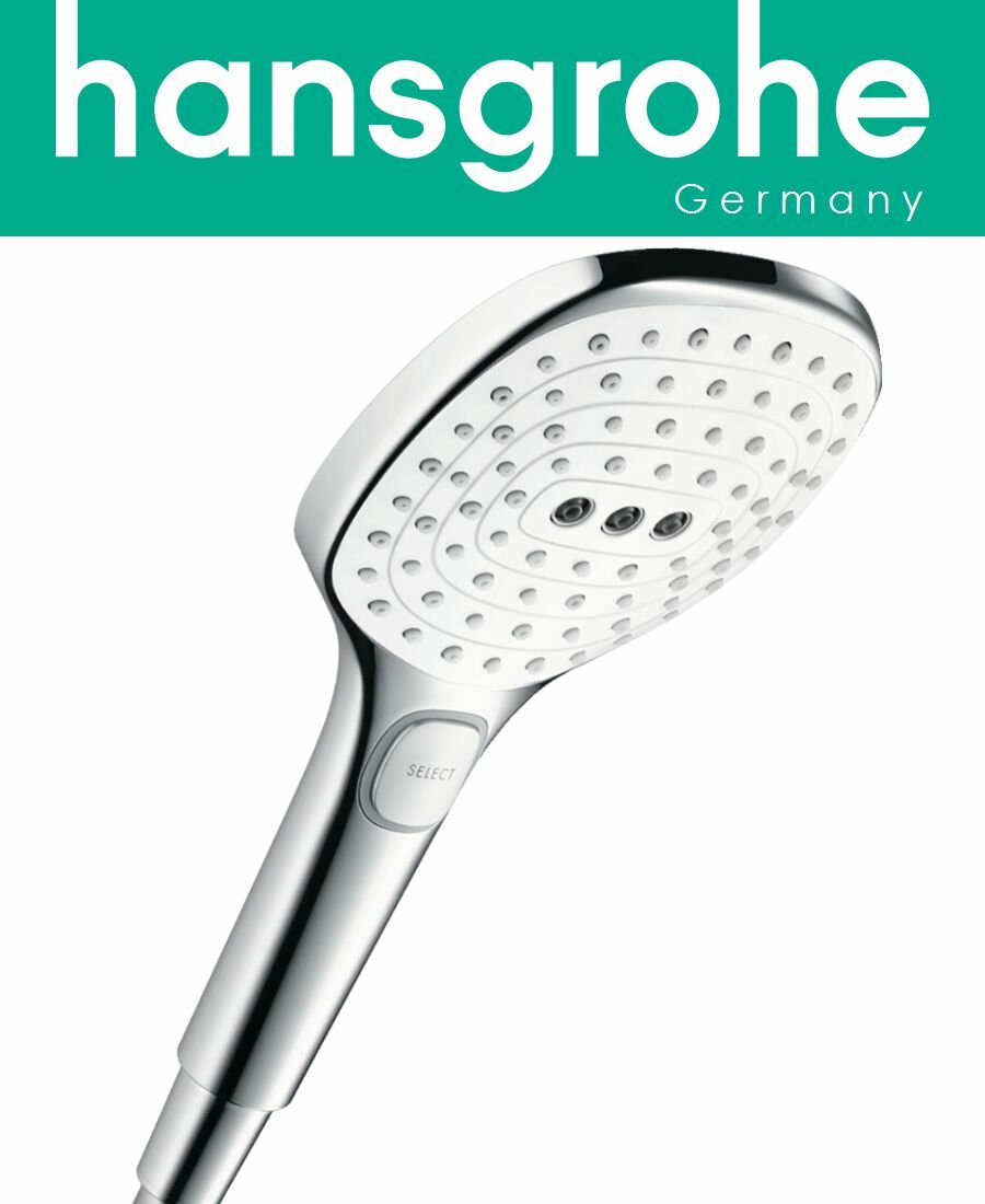 Лейка для душа Hansgrohe Raindance Select E хром с белым