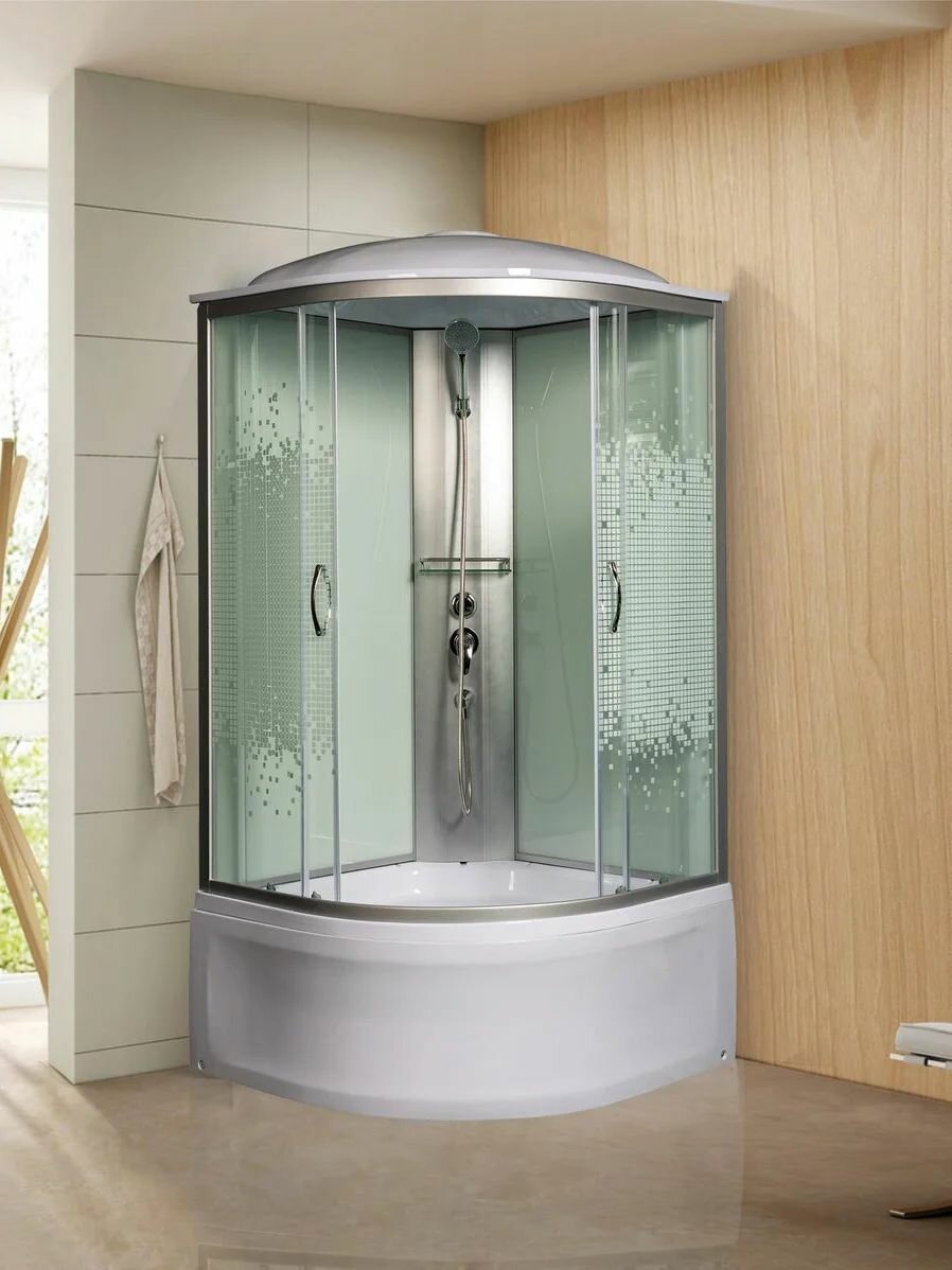 Душевая кабина с крышей мономах 80/43 С МЗ , (800*800*2100мм), высокий поддон, полукруг