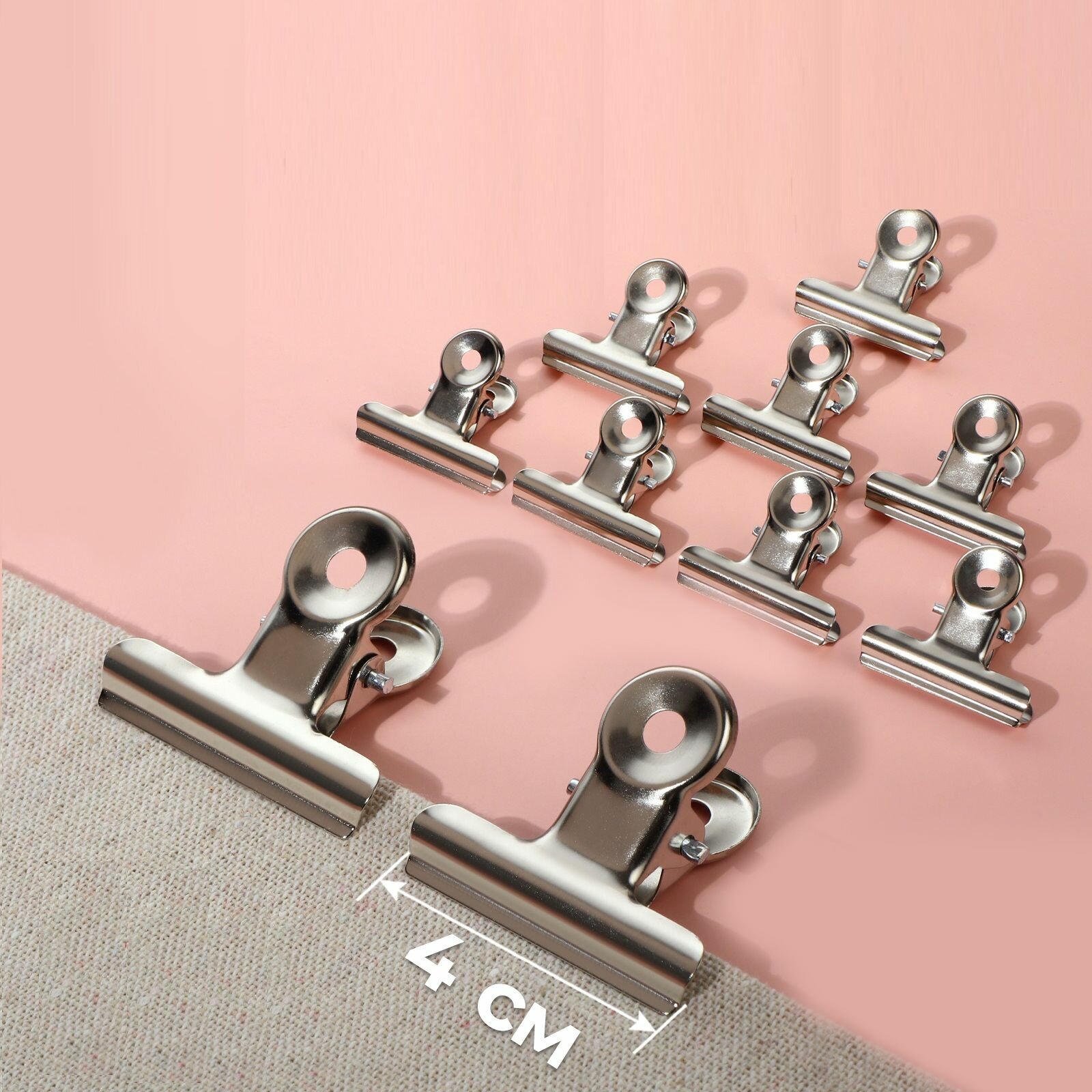 Зажимы для ткани и бумаг 4 см, набор 10шт