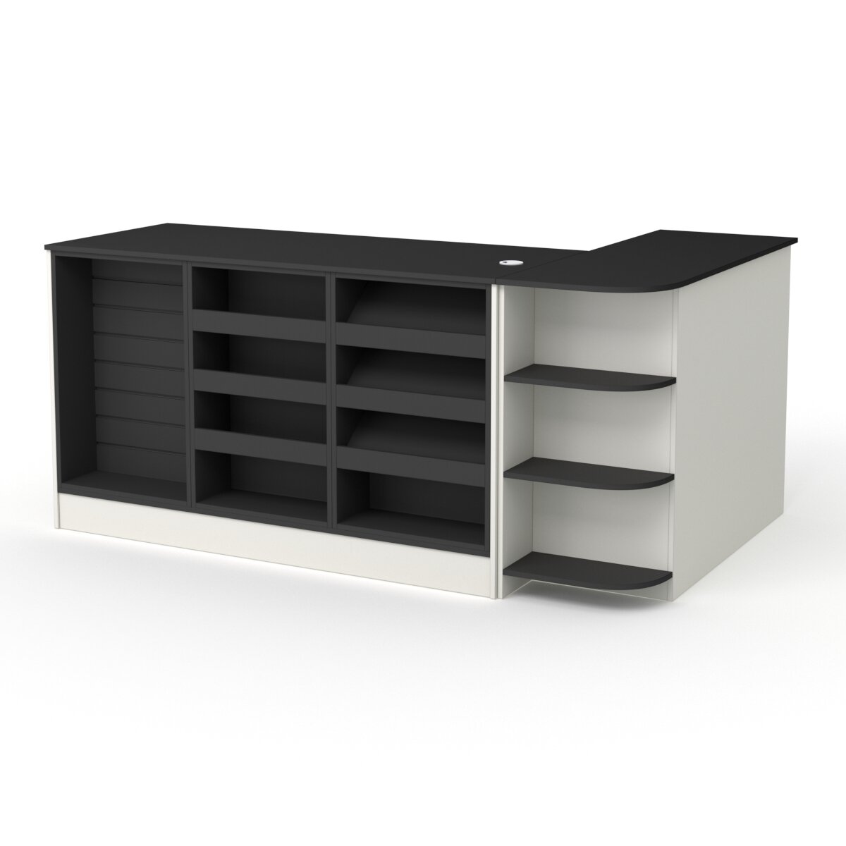 Кассовый стол "ривьера" №4 правосторонний, Белый и Черный. Производитель товара - компания Westcom.