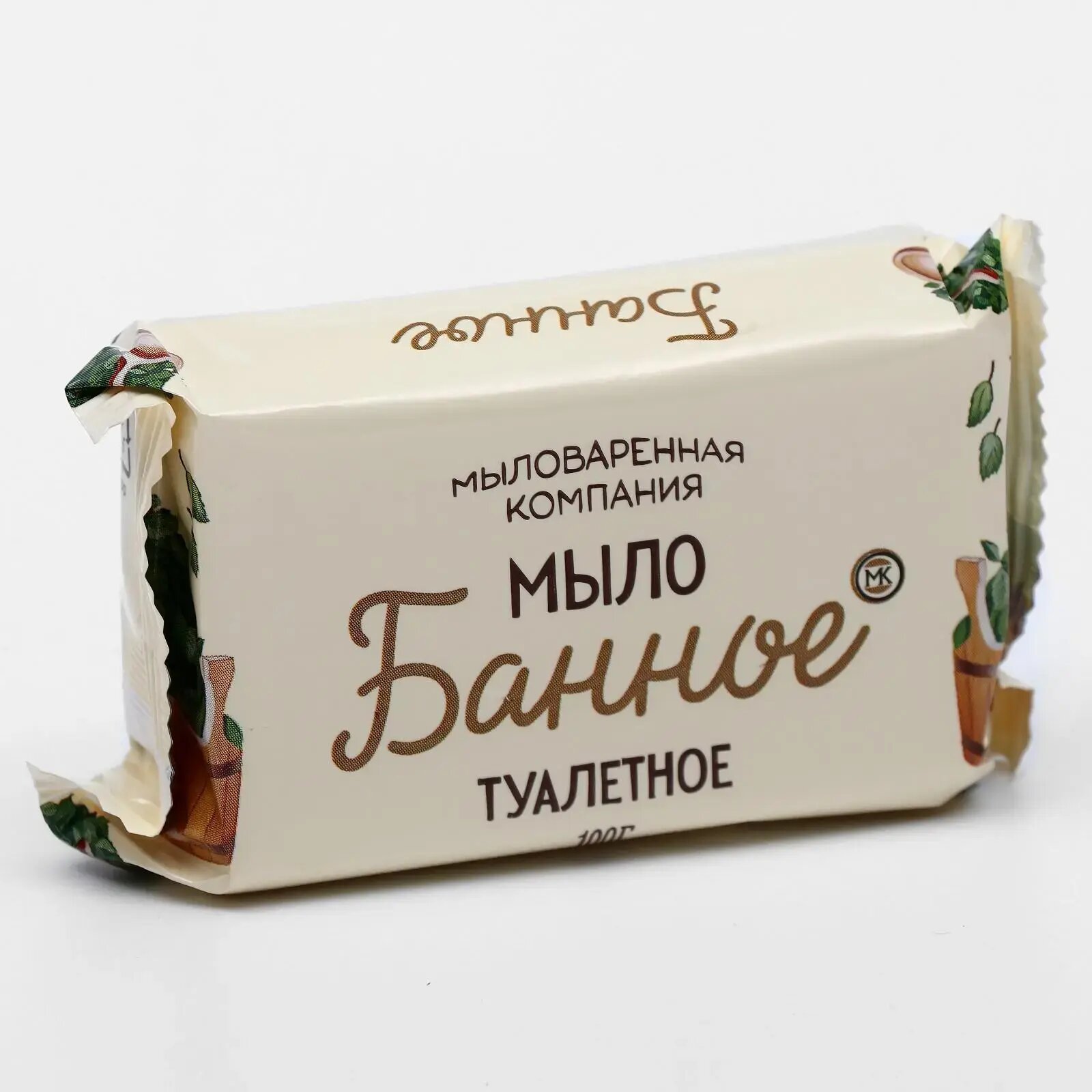 Мыло туалетное 'Банное' 100г, натуральное очищение, цветная обертка