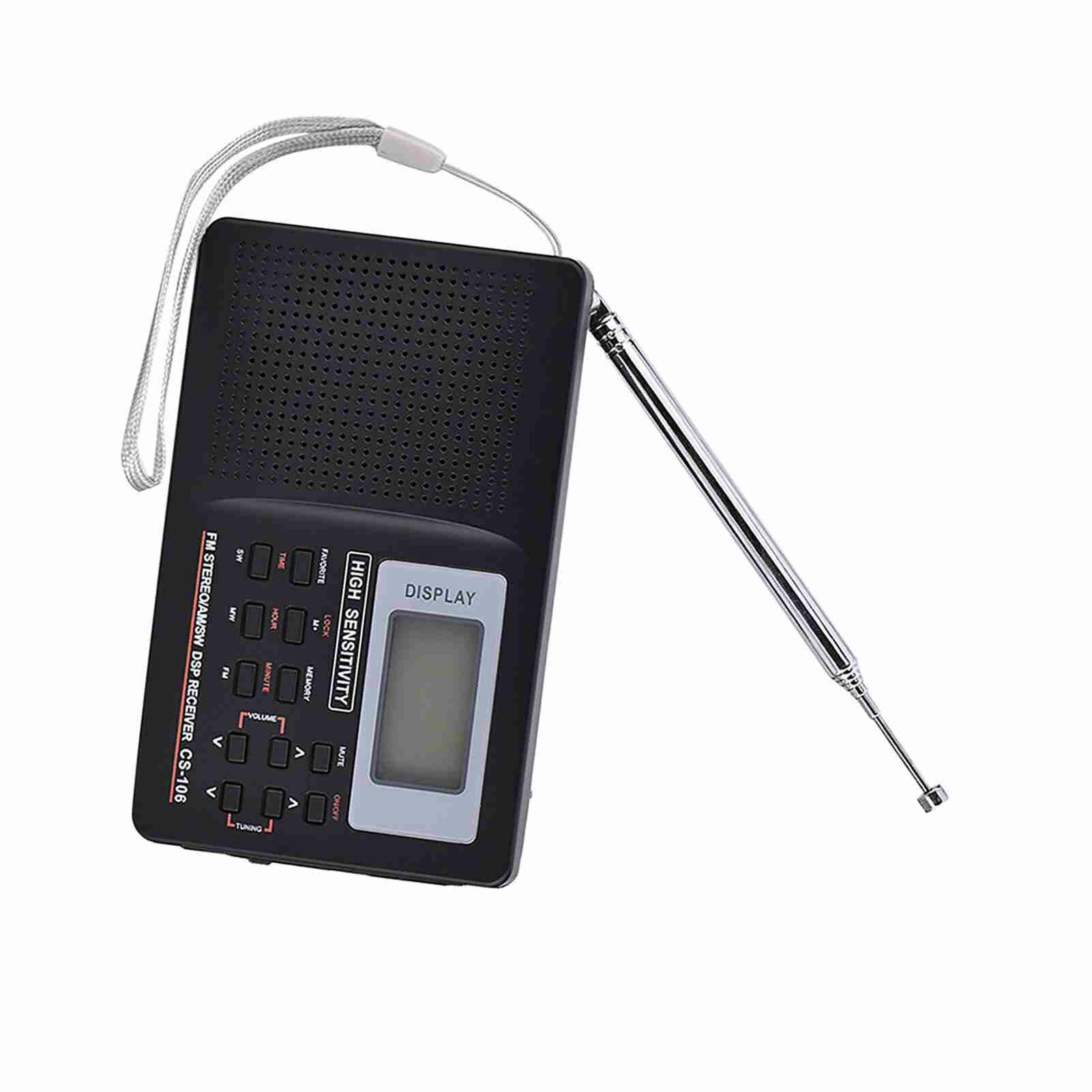 Приемник полной частоты FM/AM/SW с функцией часов и будильника Тип 1 (отправляется без батарей), 1 шт, диапазон FM 64-108MHZ, SW1 3.2-5.945MHZ, SW2 5.95-9.495MHZ, SW3 9.5-11.645MHZ, SW4 11.65-15.095MHZ, SW5 15.1-17.495MHZ, SW6 17.5-21.445MHZ, SW7