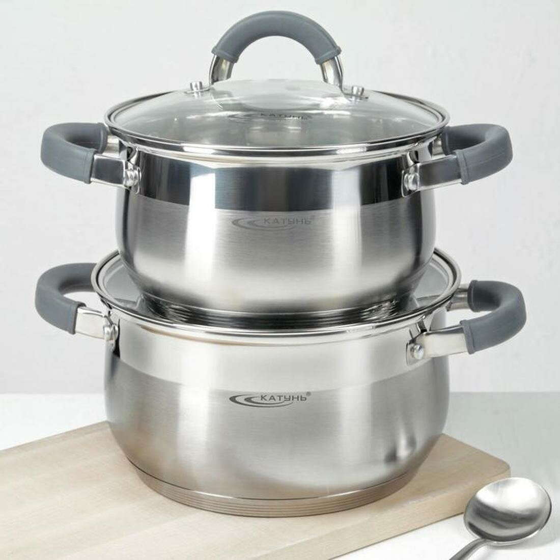 Набор кастрюль "Катунь" «Ирида», 2 предмета: 2,5/3,5 л, капсульное дно