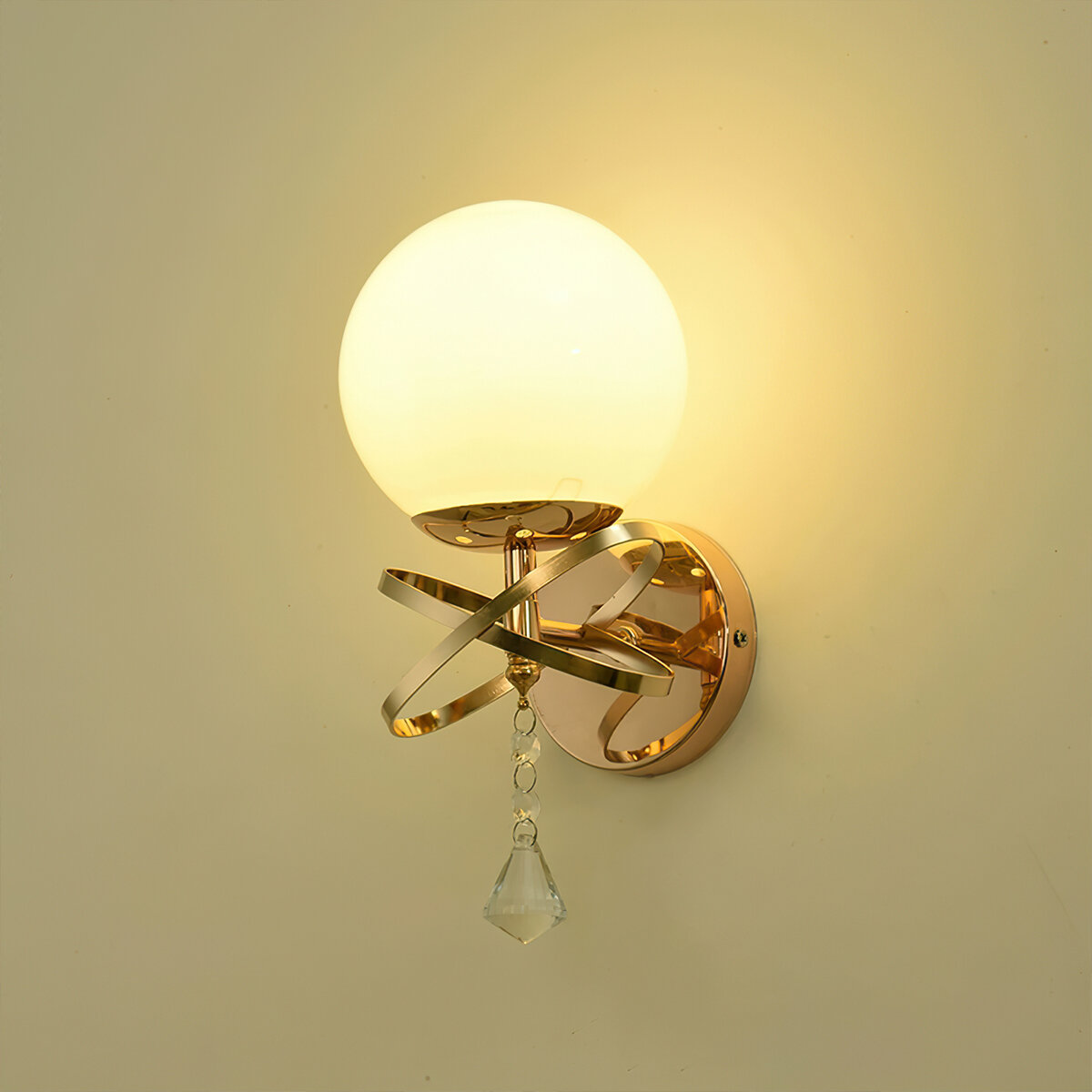 Бра, E27, светодиодные, металл/хрусталь, стиль арт-деко, площадь освещения 5 м²