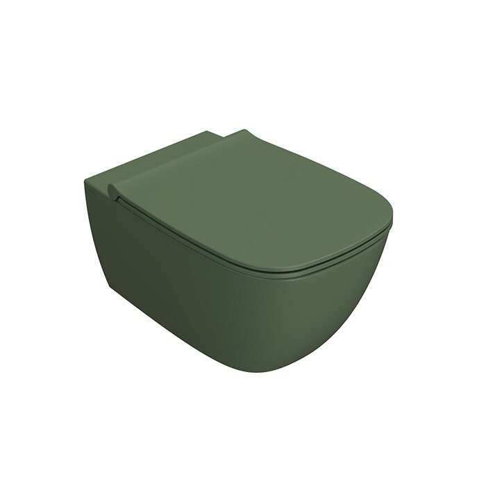 Унитаз подвесной Globo Genesis GNS02FE безободковый 36х55 см, зеленый матовый