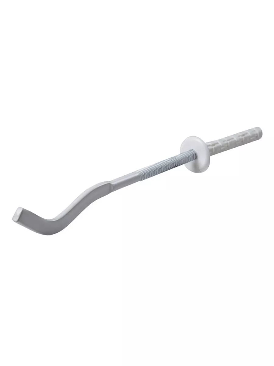 Кронштейн KROMWELL, стальной, настенный, прямой, 7x180 см, с дюбелем, белый