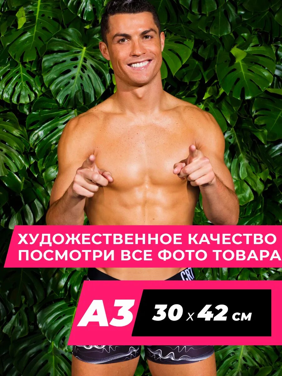 Постер Криштиану Роналду на стену 7 Ronaldo A3, матовая фотобумага премиум качества