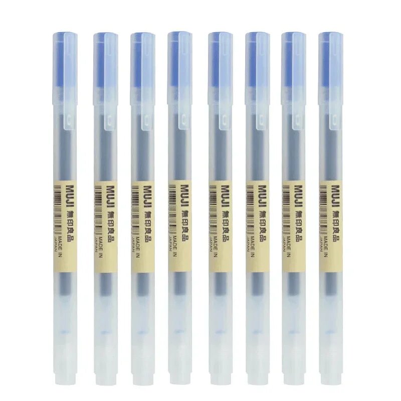8 ручек MUJI гелевых, синие, 0.38 мм
