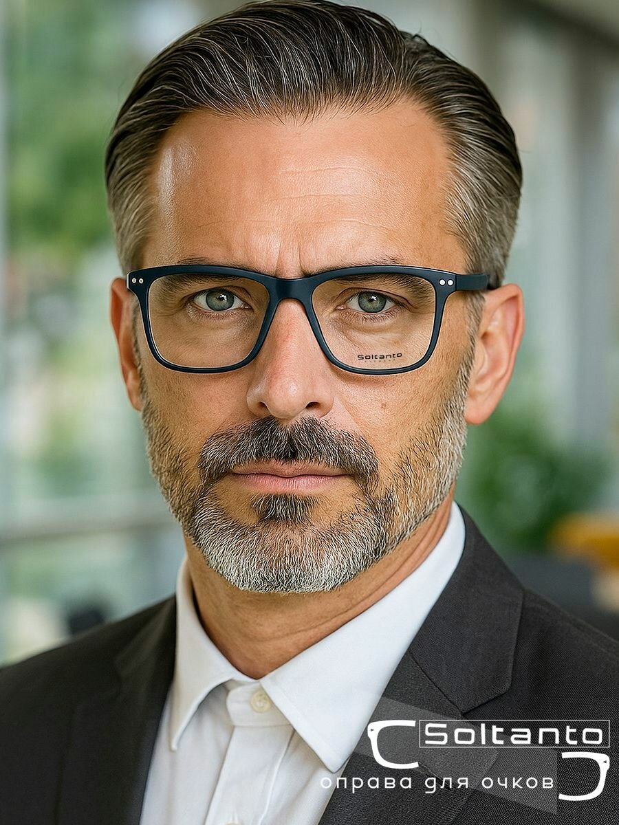 Оправа для очков "Soltanto" ST7714, прямоугольная, синяя, мужская