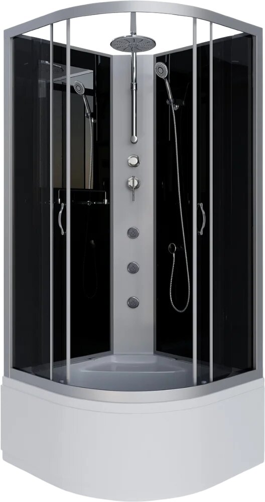 Душевая кабина Niagara Classic NG-2509-14BKTG 100х100 см, без крыши, с тропическим душем и гидромассажем