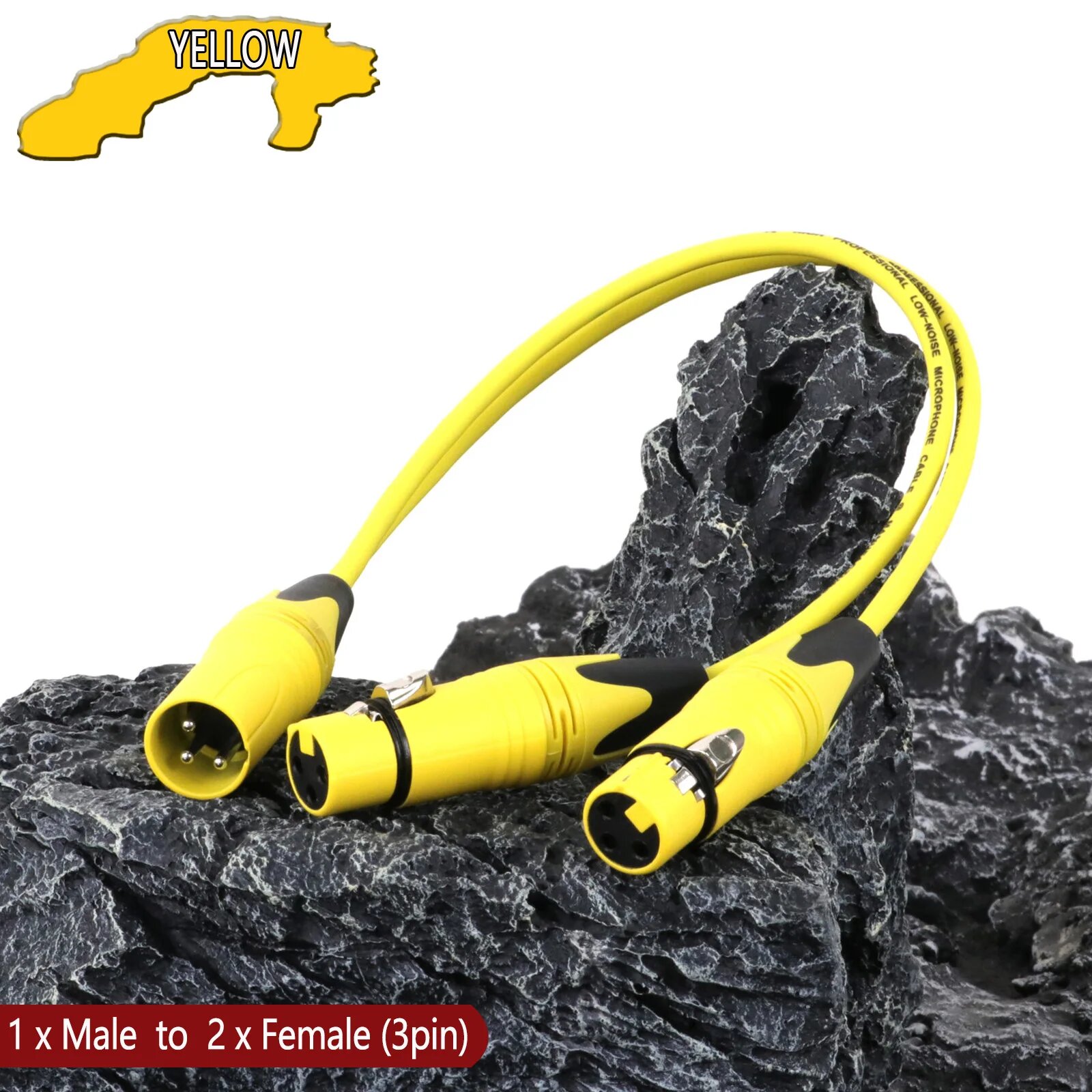 XLR 1M to 2F разветвитель, желтый, 0.2M