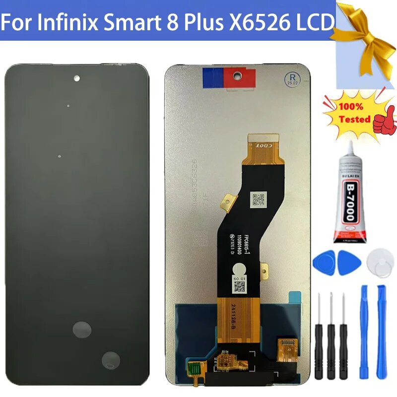 6,6-дюймовый IPS ЖК-дисплей для Infinix Smart 8 Plus X6526, ЖК-дисплей, сенсорный экран, дигитайзер, панель в сборе, замена