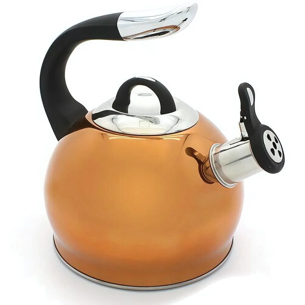 Чайник из нержавеющей стали 3л, медный, индукционное дно, удобная ручка