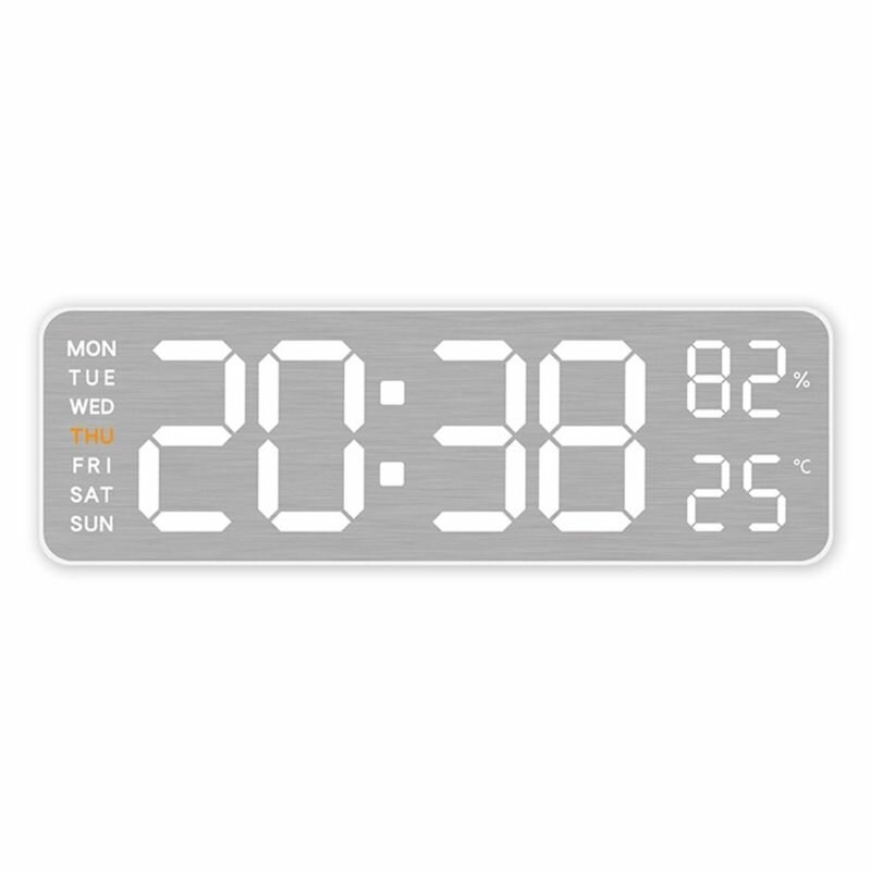 Современные металлические цифровые часы с большими экранами и ночными режимами для дома или работы, - Белая раковина 5513