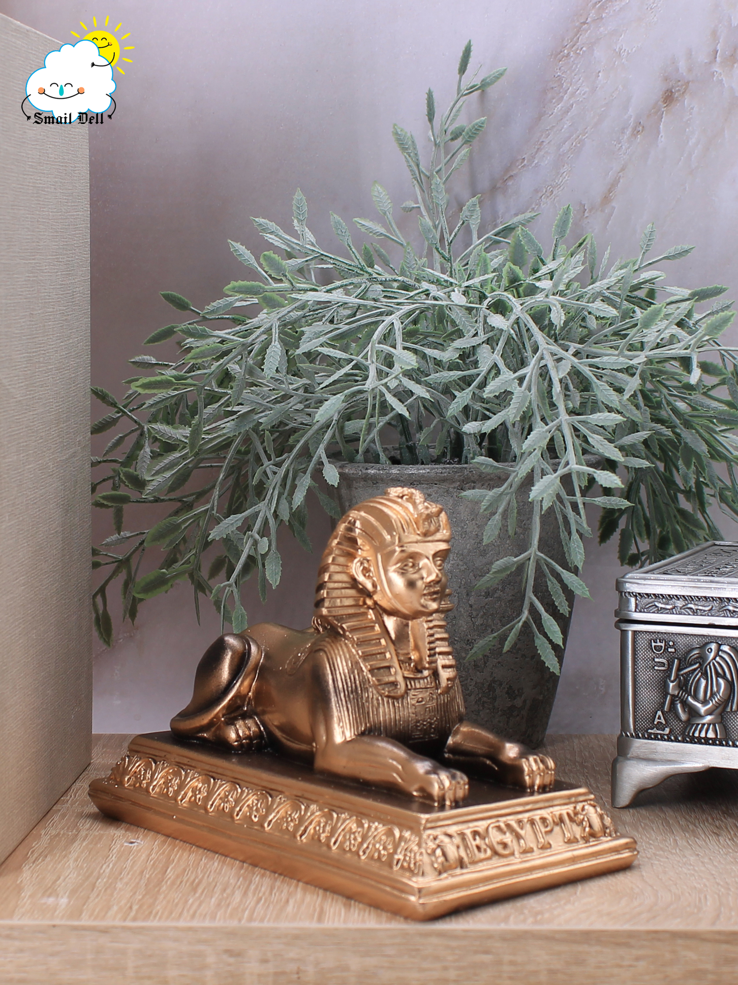 Статуэтка Сфинкс Египетский большой №2 , гипс , 9.5 см , цвет бронза светлая