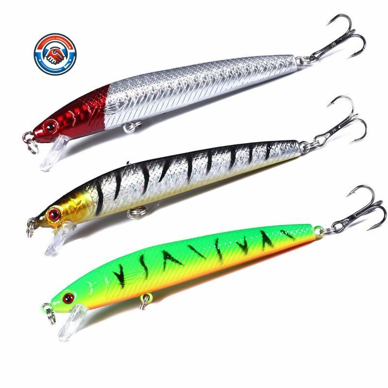 Поппер для спиннинга плавающий 95 мм, 3D-глаза, 9 ярких расцветок, комплект 3 шт, приманка для гольяна и хищника, медленная игра 0,3-1,5 м, экокорпус и антикоррозийный крючок