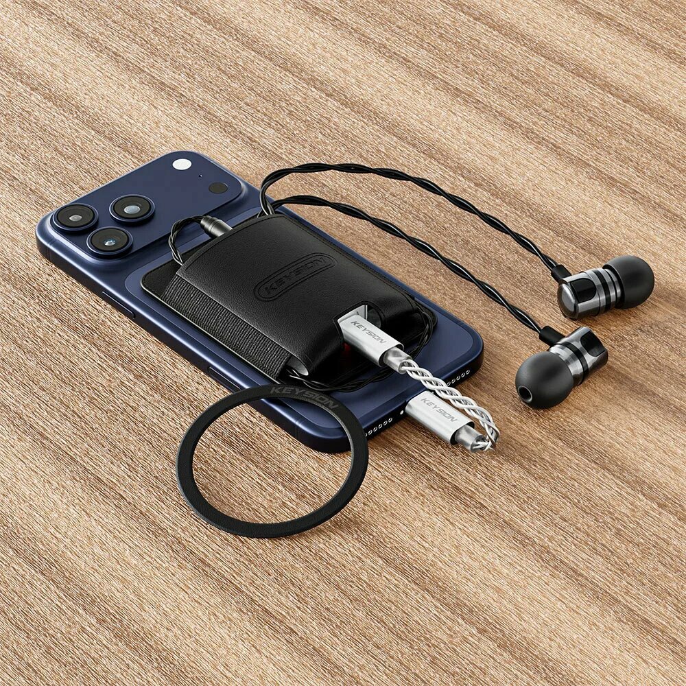 KEYSION Чехол-кошелек для iPhone 17/16, темно-синий