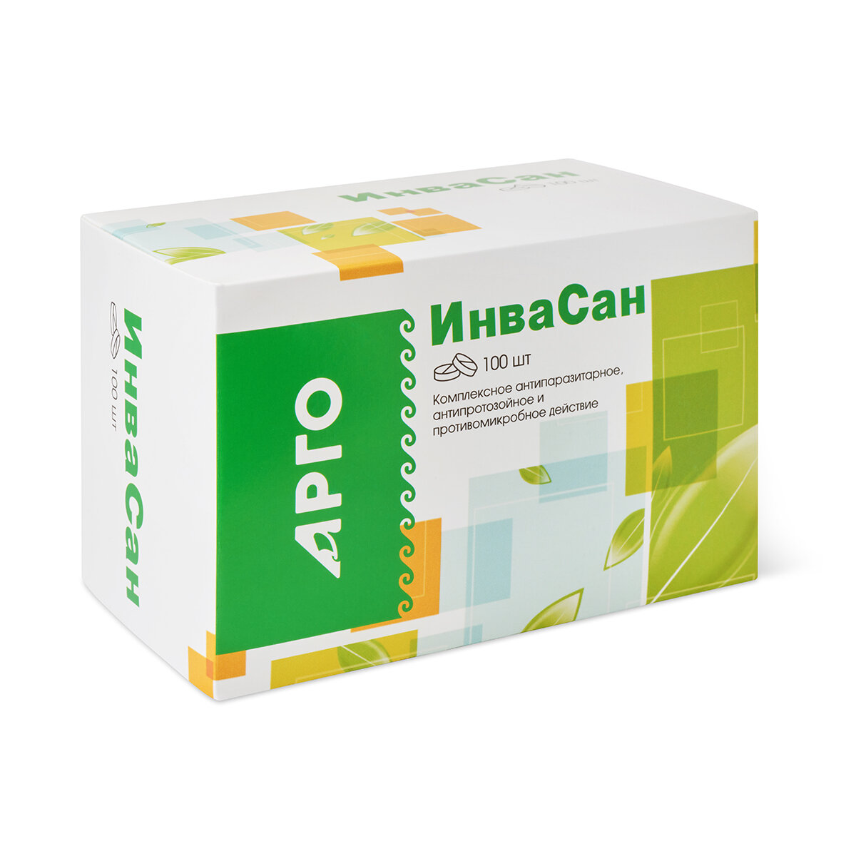 Концентрат пищевой «ИнваСан», таблетки, 100 шт. антипаразитарного, противомикробного действия (арго, Апифарм)