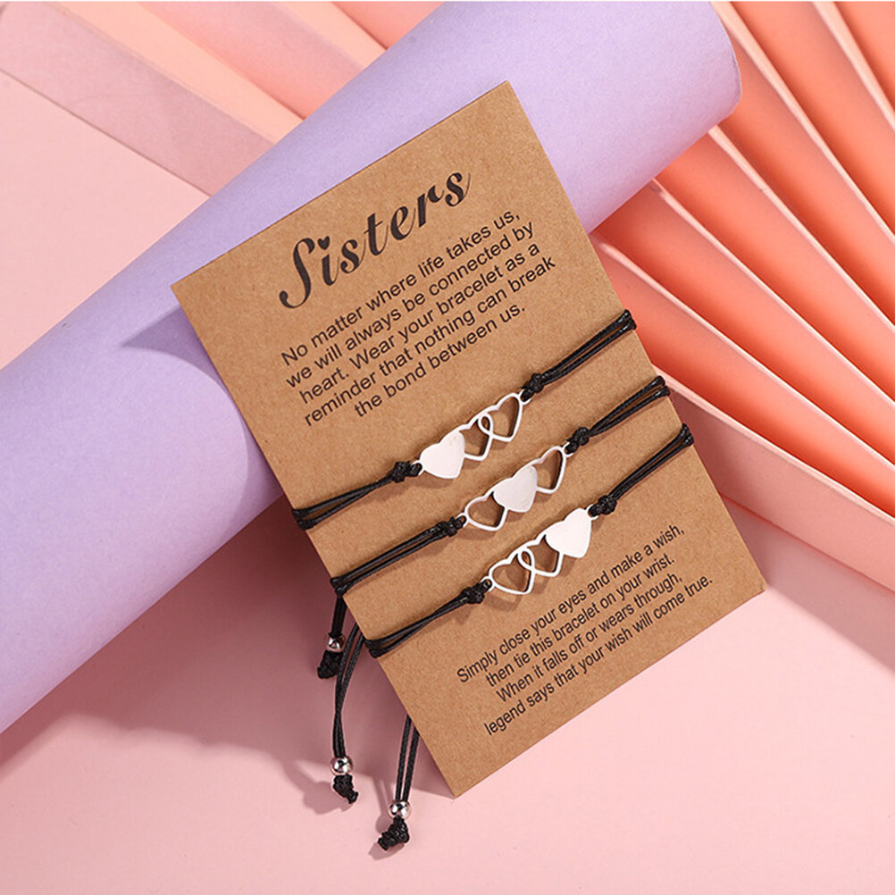 Браслет Дружбы Сердце на Дистанции Подарок для Сестер, Подруг, Дочерей на День Рождения или Выпускной