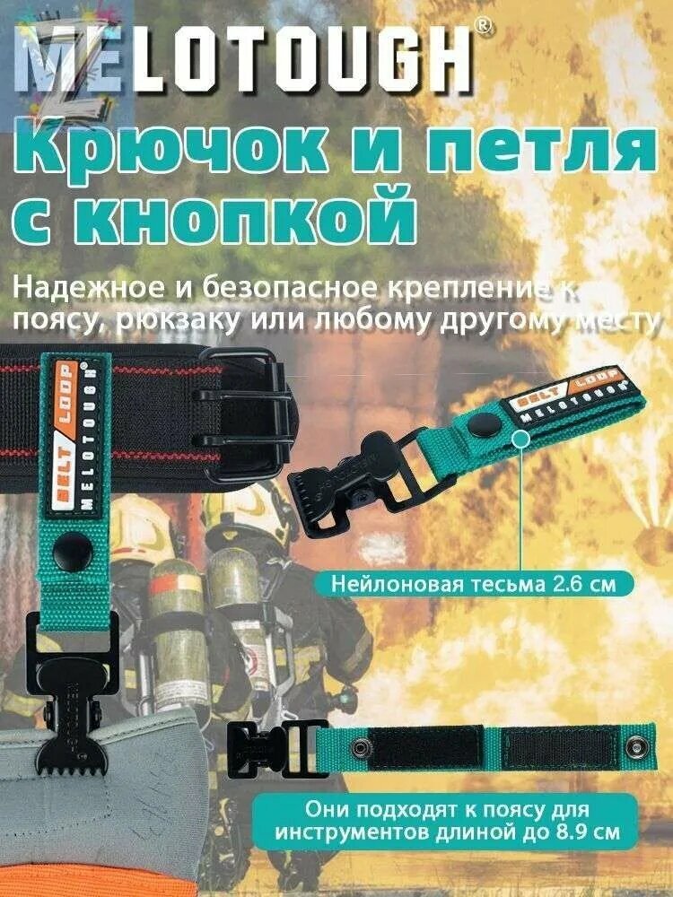 Усиленный металлический зажим для рабочих перчаток / Зацеп для инструментов MELOTOUGH MGH01-Green-1