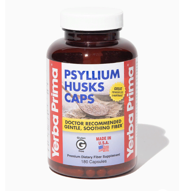 Yerba Prima, Psyllium Husks Caps (Псиллиум), клетчатка, шелуха семян подорожника, 625 мг, 180 капсул