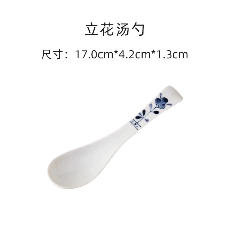 Мино-яки, ложка подглазурного цвета в японском стиле, керамическая ложка для супа, бытовая ложка для супа, маленькая