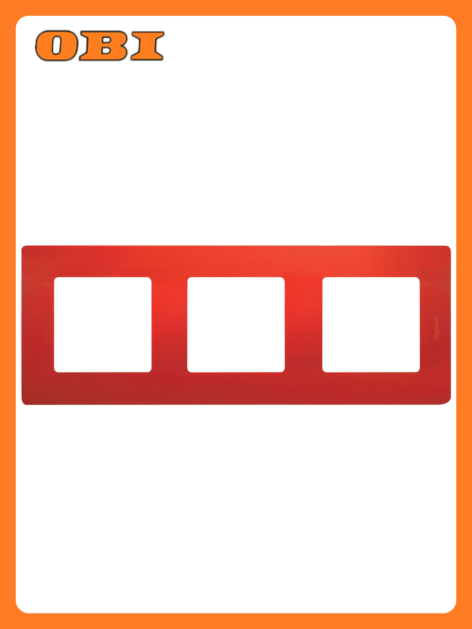 Рамка Legrand Etika 672533, для скрытого монтажа, безвинтовое подключение, IP20, красная