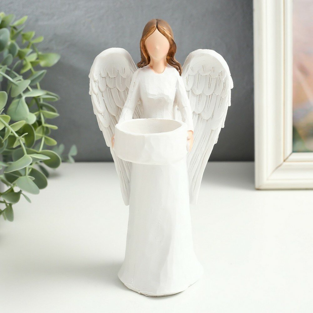 Фигурка-подсвечник на 1 свечу «Безликий ангел», полистоун, 9?10?19 см