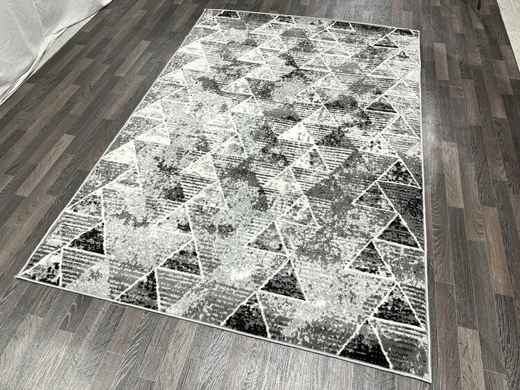 Ковер, Прямой, Серый, Белый, Черный, Абстрактный, Геометрический, на пол, в гостиную, спальню, в ассортименте (60 см. на 100 см.)