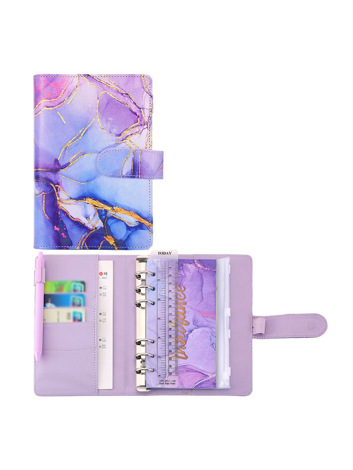 Ретро-органайзер для бюджетного планирования Binder A6 с наклейкой на конверты с наличными для женщин