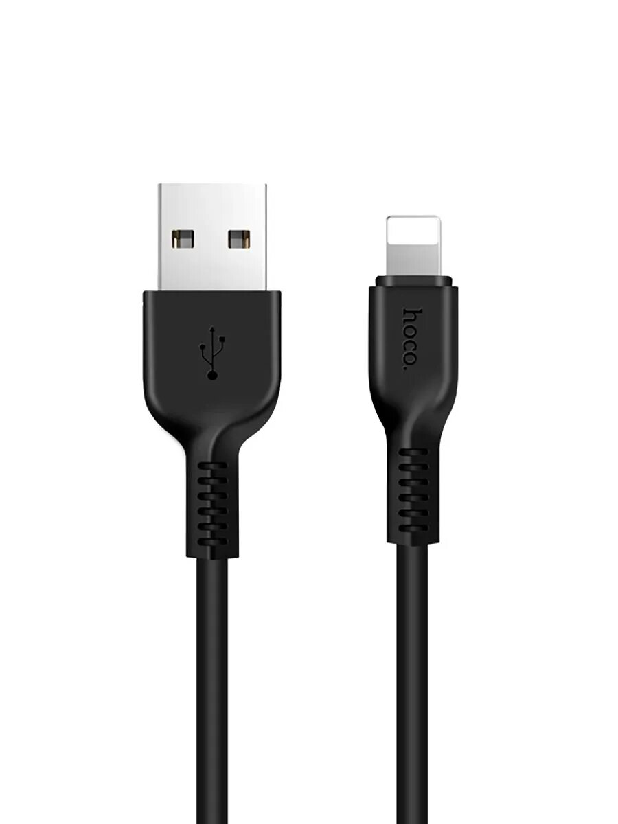 Кабель Hoco X20 USB to Lightning, 2.4А, 1 метр, черный (для iPhone 14, 13, 12, 11 и ранее)